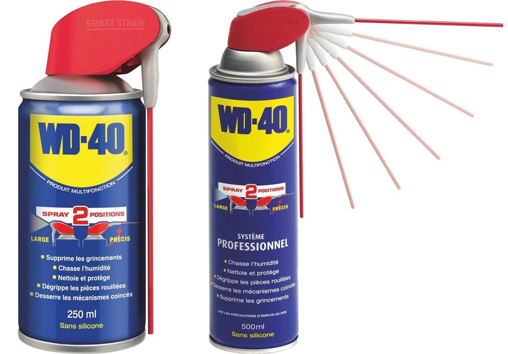 Dégrippant multifonctions WD-40 "Le Smart" avec tube 2 Jets - Aérosol ...
